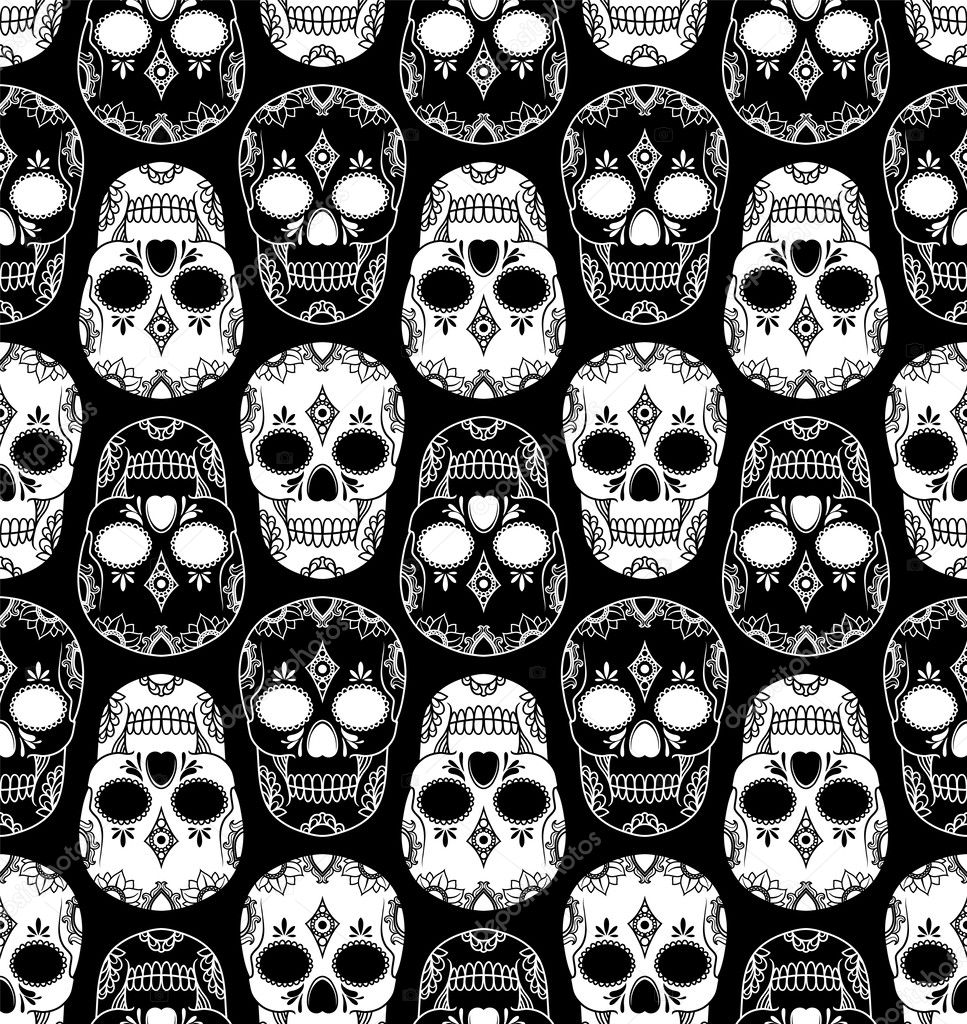 Vector pattern with skulls — Stock Vector © sntpzh #29283919