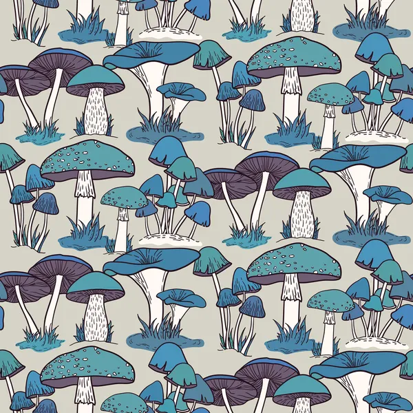 Cartoon mushroom pattern Vector Art Stock Images | Depositphotos