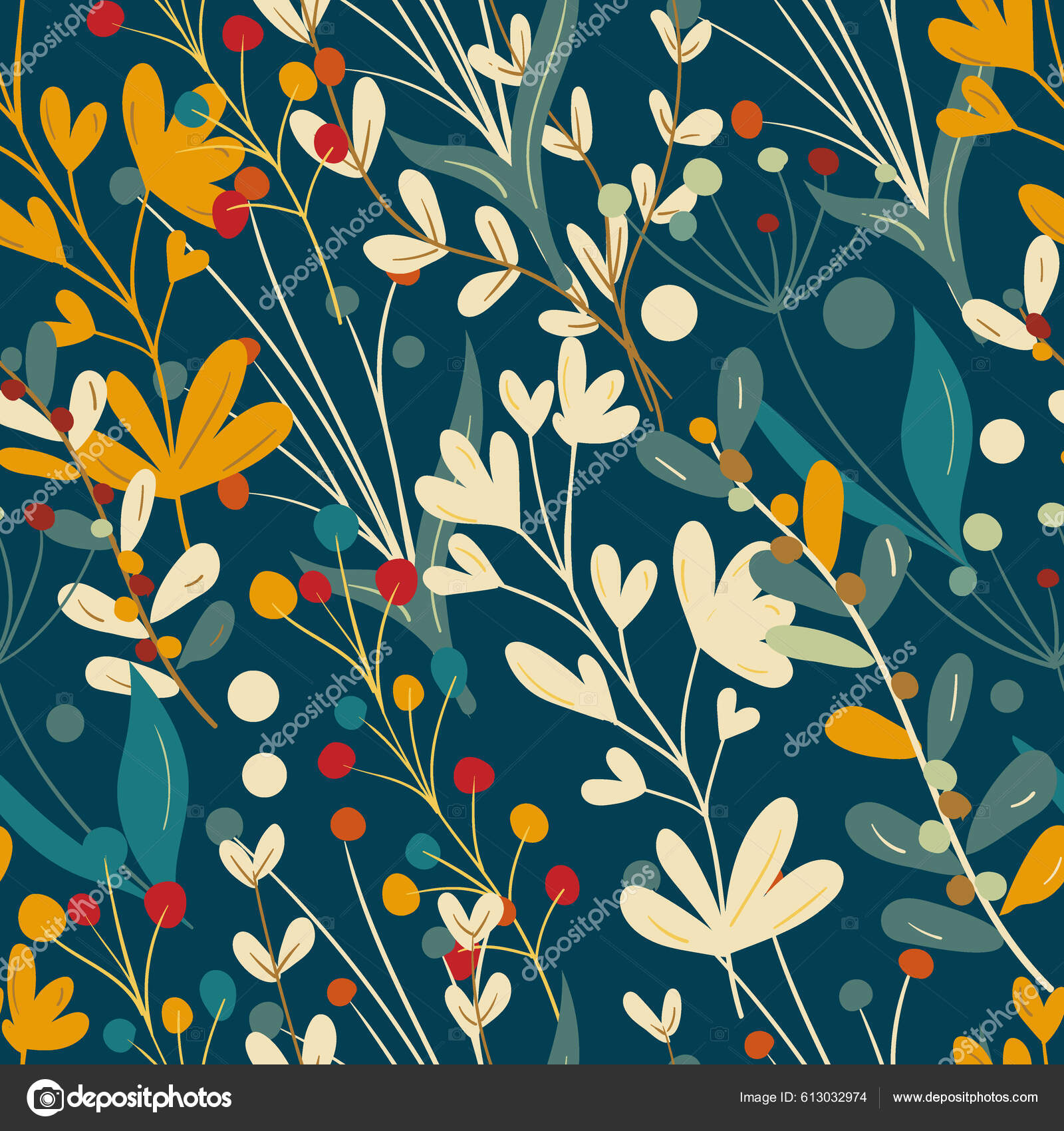 Seamless Botanical Pattern Leaves — Free Stock Vector © Terbrana1 ...