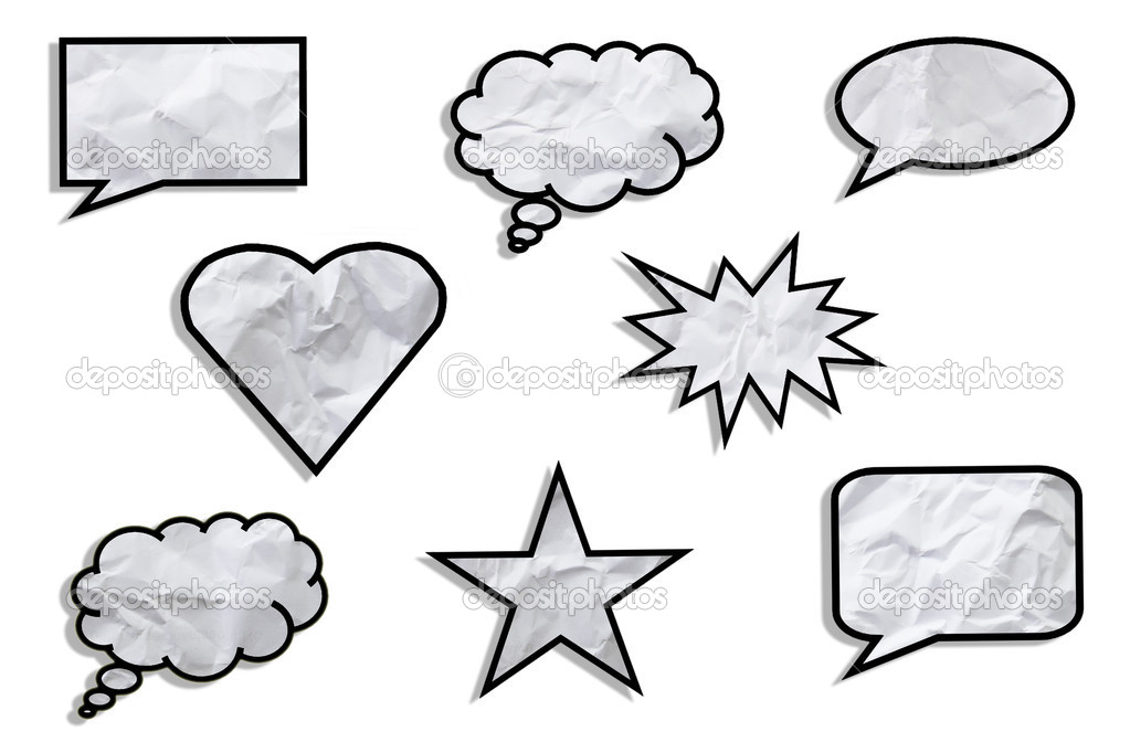 White crumpled Text bubble Paper Stock Photo by ©actionbleem 28149099