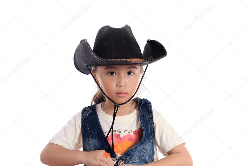 Beautiful asian girl in a cowboy hat — Stock Photo © actionbleem #28767817