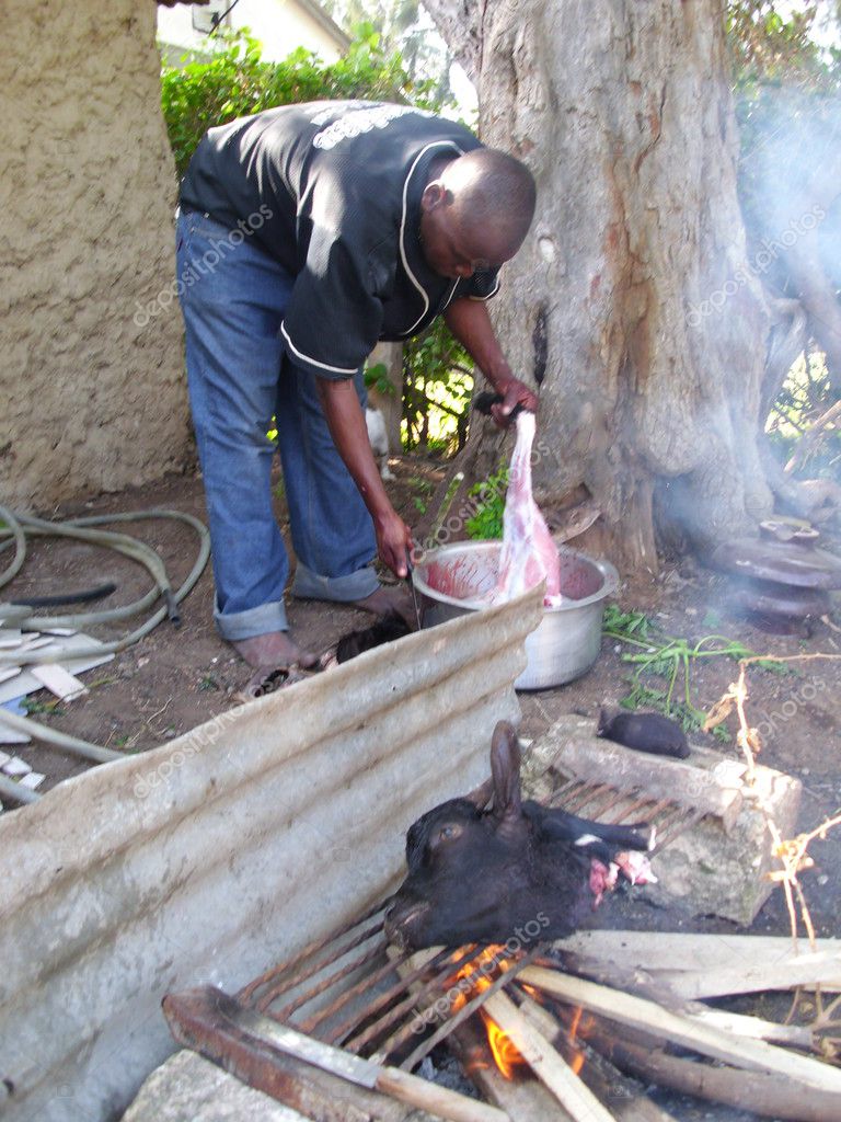 Goat Head Barbecue — Stock Photo © neilomac #12276224