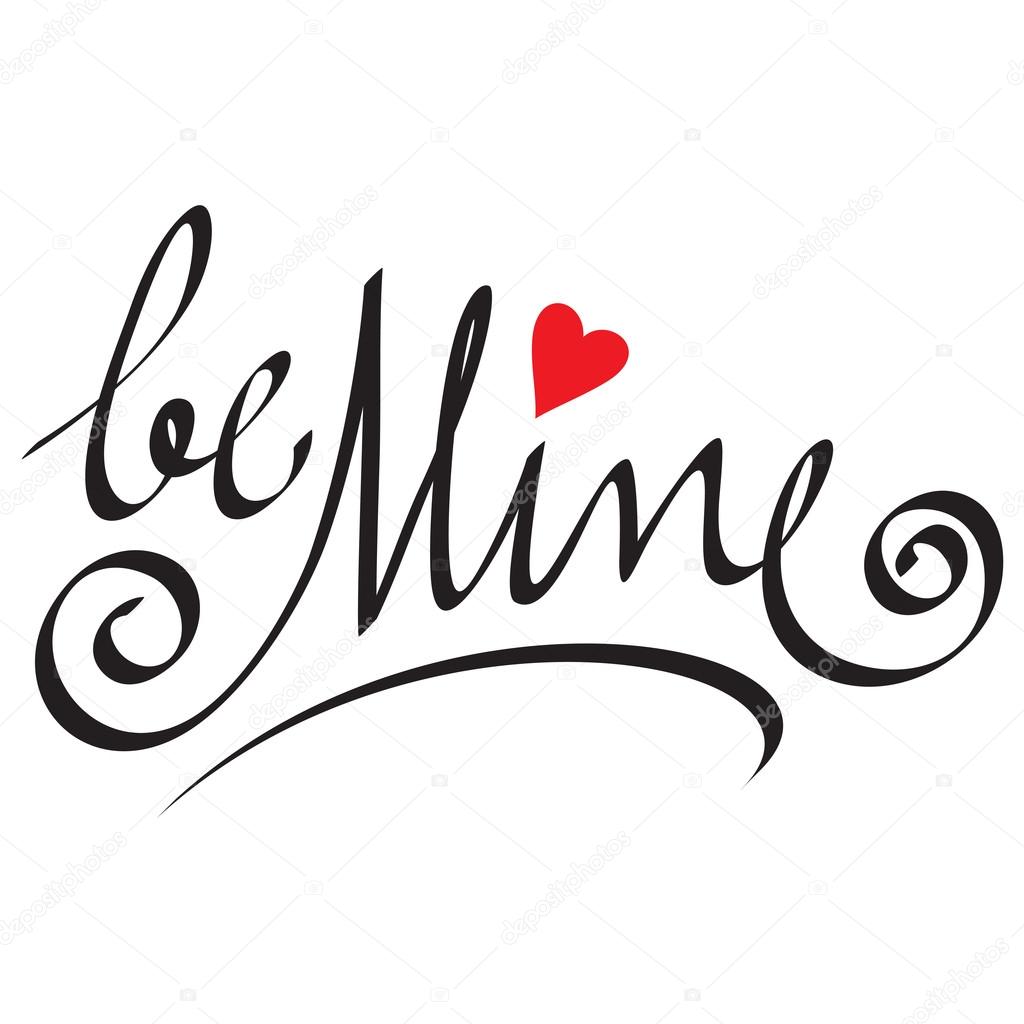 Be mine hand lettering — Stock Vector © milyana #18972291