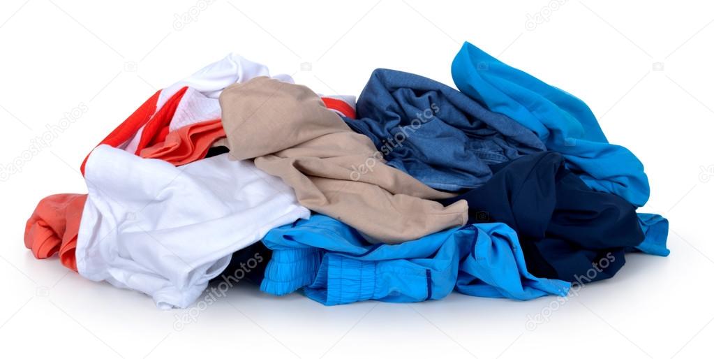 Heap of clothes on white background — Stock Photo © vnstudio #12423367