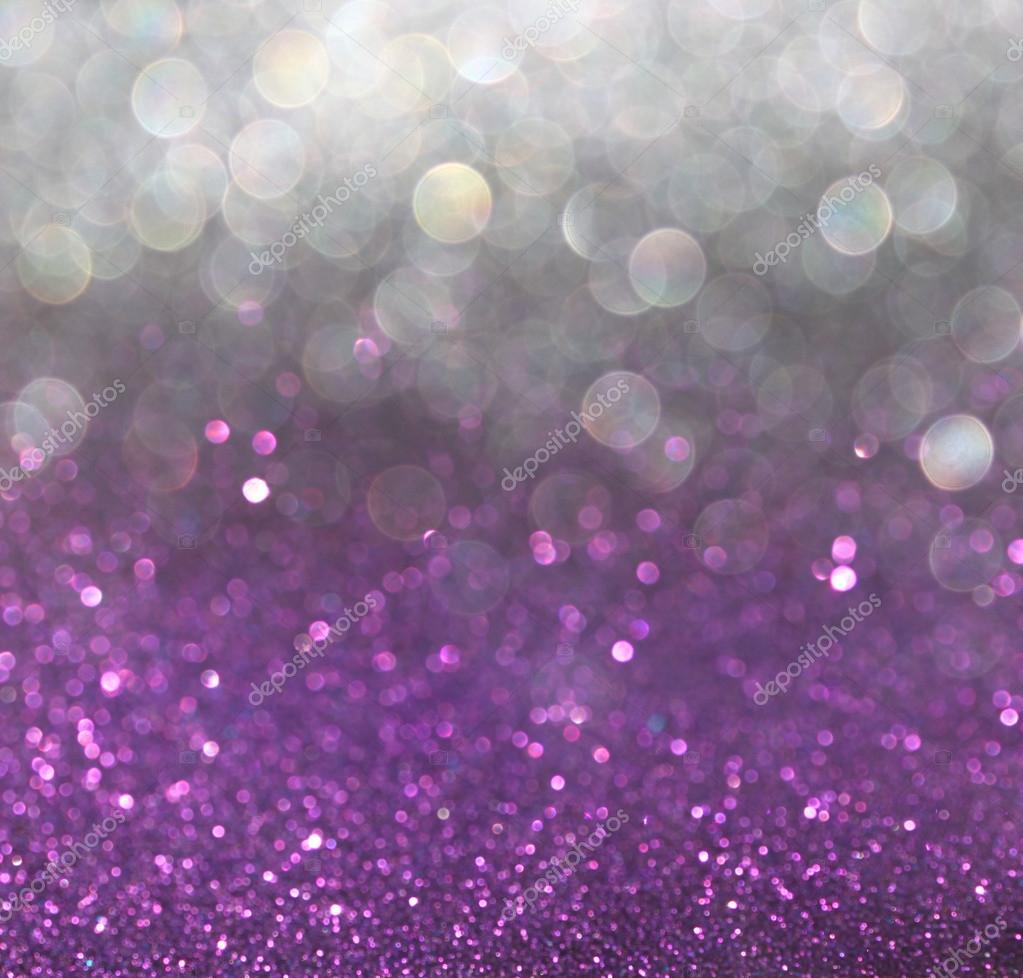 White silver and purple abstract bokeh lights. defocused background ...