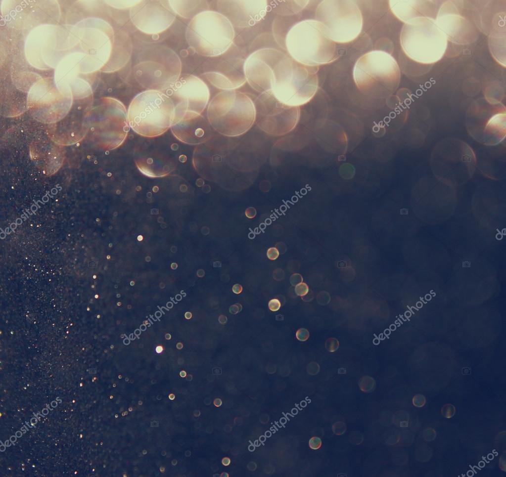 Fondo Plateado Y Dorado De Luces Abstractas Desenfocadas Luces Bokeh