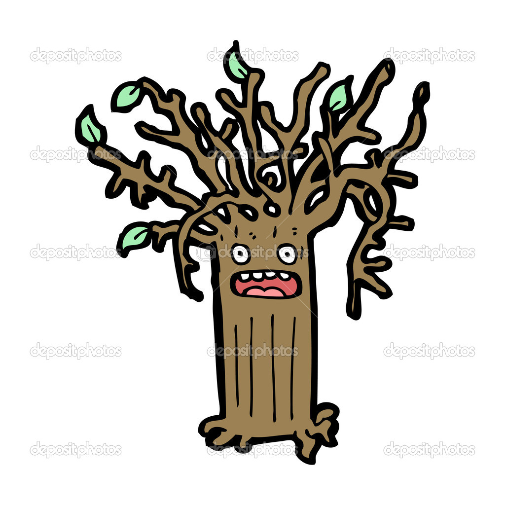 Happy tree cartoon character Stock Vector by ©lineartestpilot 13134419