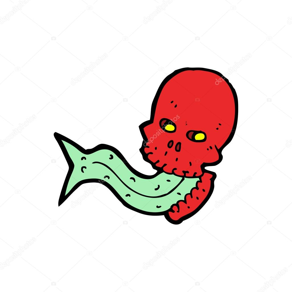 Red cartoon skull with lizard tongue Stock Vector Image by ...