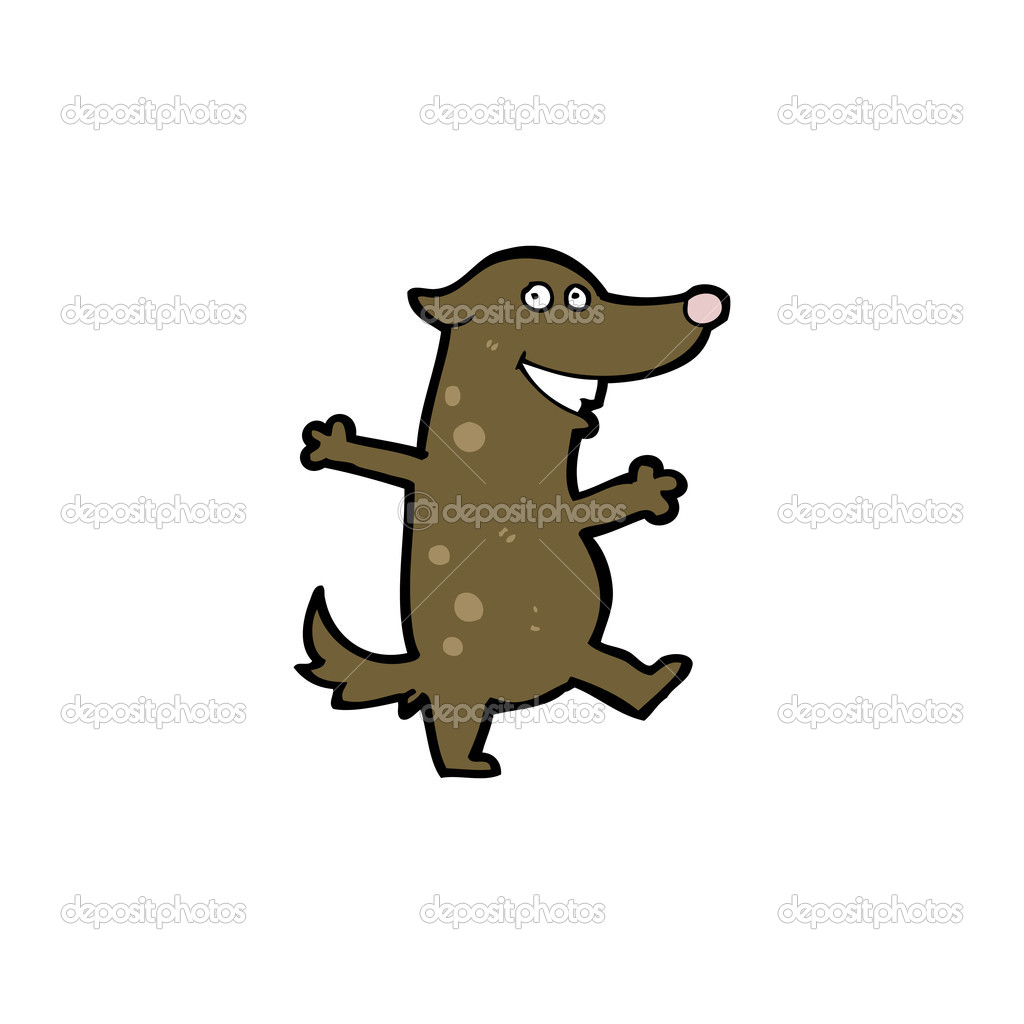 Dancing brown dog cartoon Stock Vector Image by ©lineartestpilot #13134797