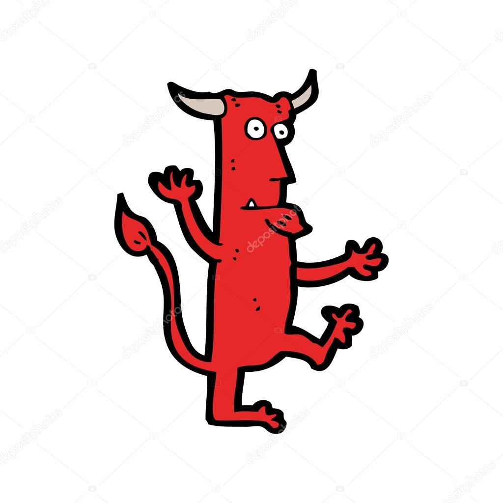 Red little devil cartoon Stock Vector by ©lineartestpilot #13135390