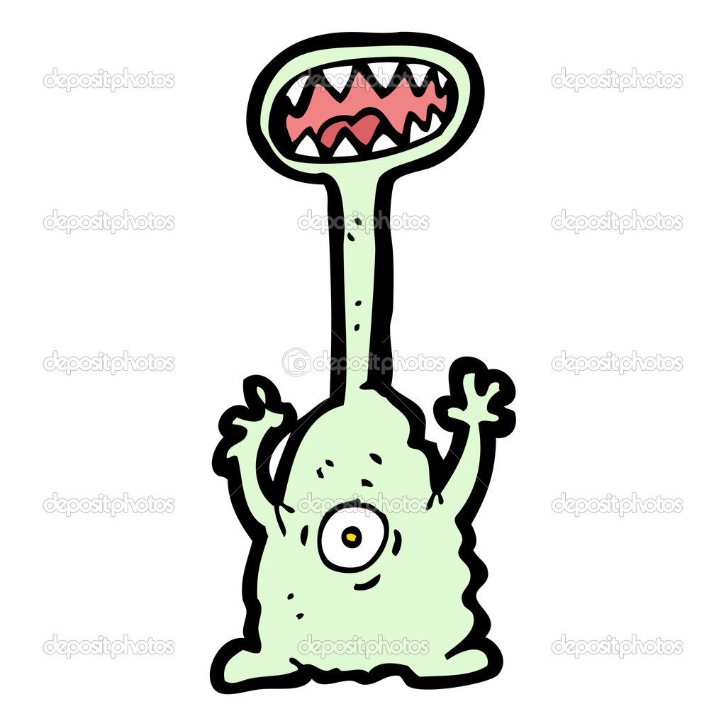Horrible monster cartoon Stock Vector by ©lineartestpilot 13138558