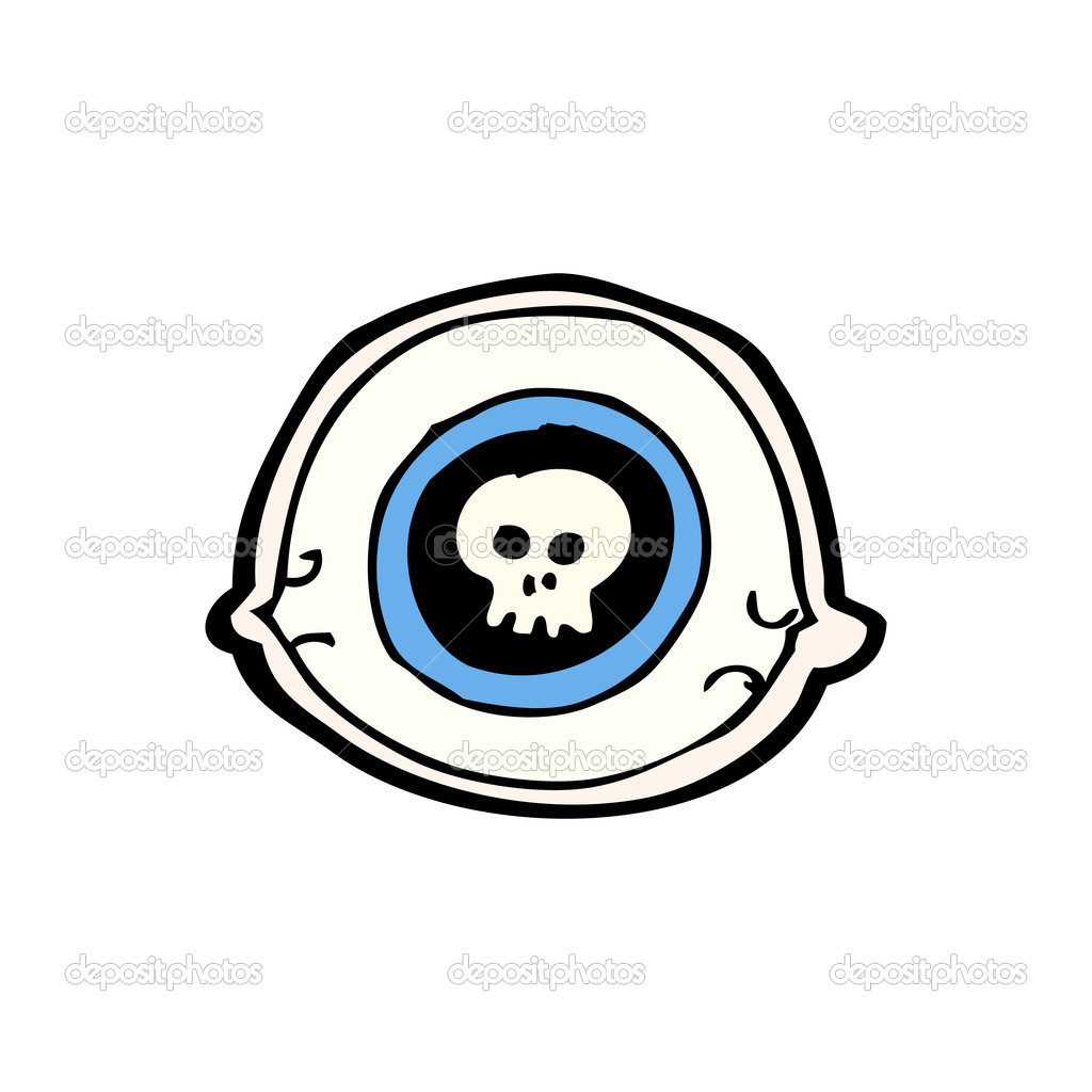 Cartoon eye with skull in pupil Stock Vector by ©lineartestpilot 13566721