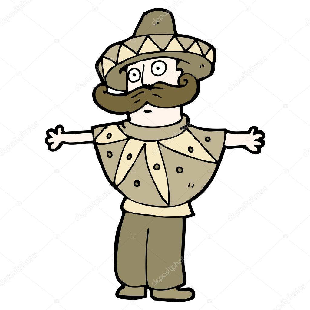 Cartoon mexican stereotype man Stock Vector by ©lineartestpilot 13566735