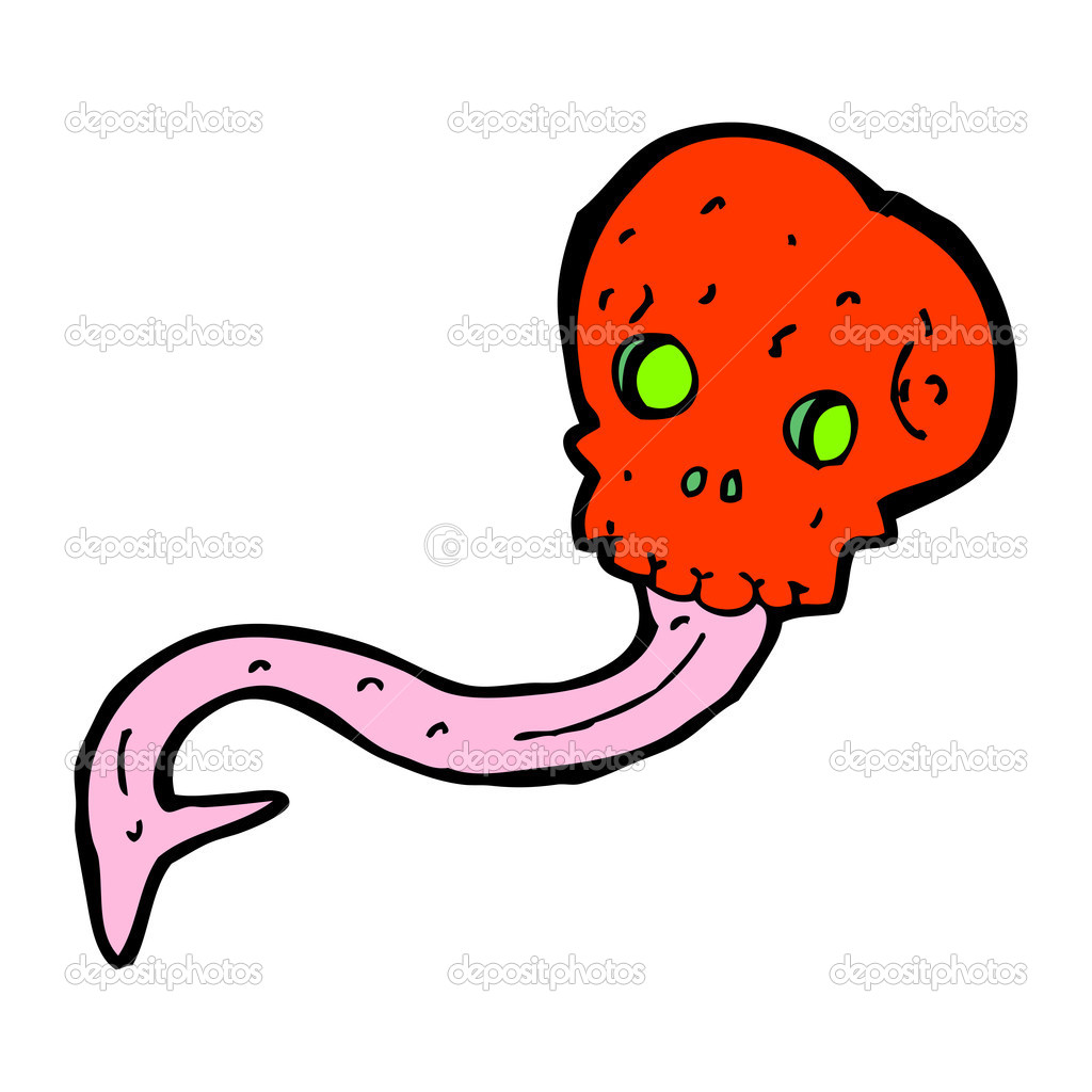 Cartoon gross skull Stock Vector by ©lineartestpilot 13567038