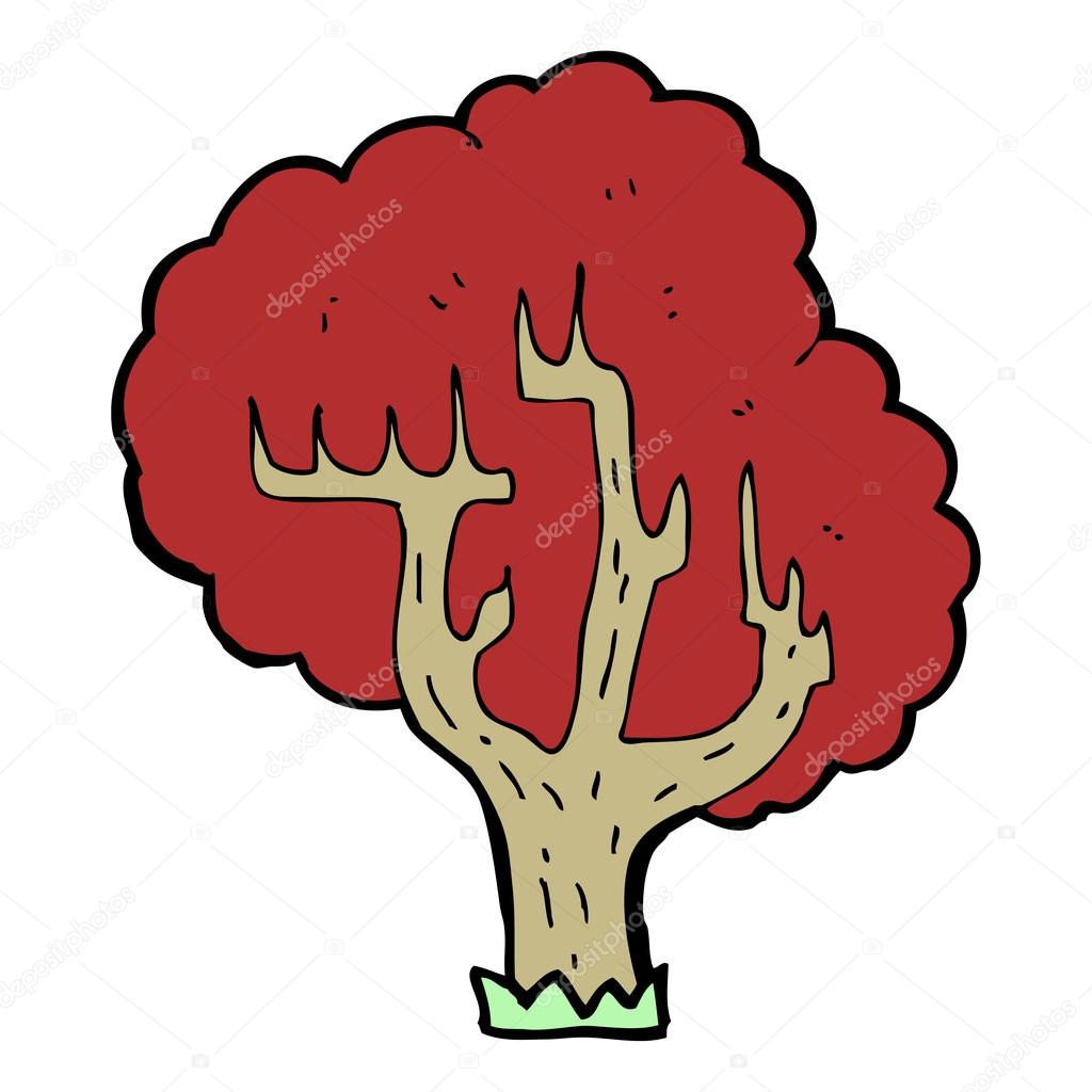 Cartoon red tree Stock Illustration by ©lineartestpilot #13567420