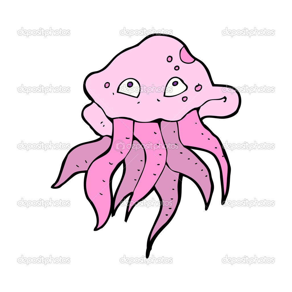 Funny jellyfish cartoon Stock Vector Image by ©lineartestpilot #13567540