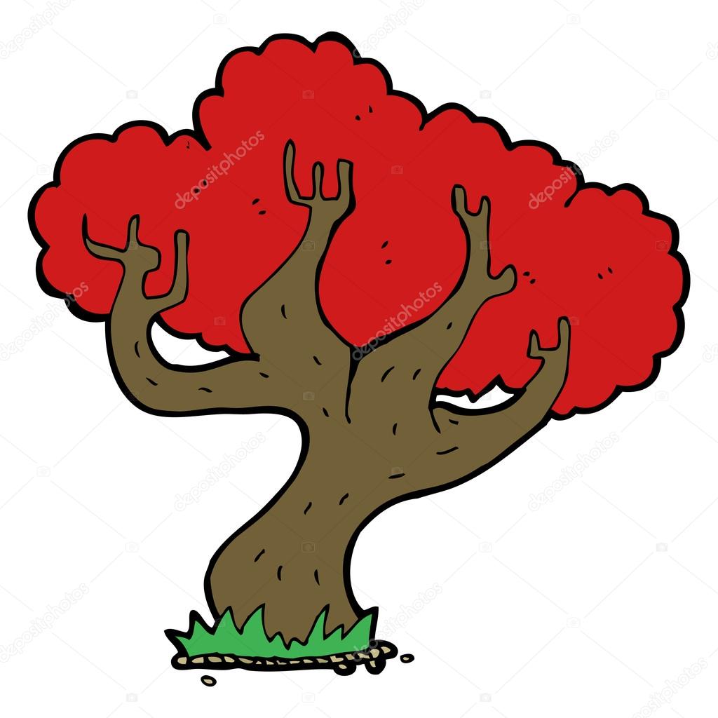 Red tree cartoon Stock Vector Image by ©lineartestpilot #13567590