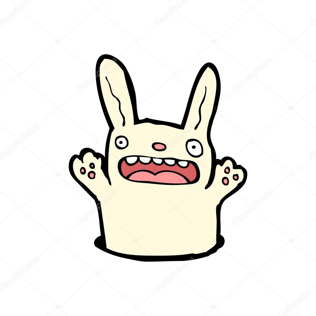 Cartoon scared white rabbit — Stock Vector © lineartestpilot #13569443