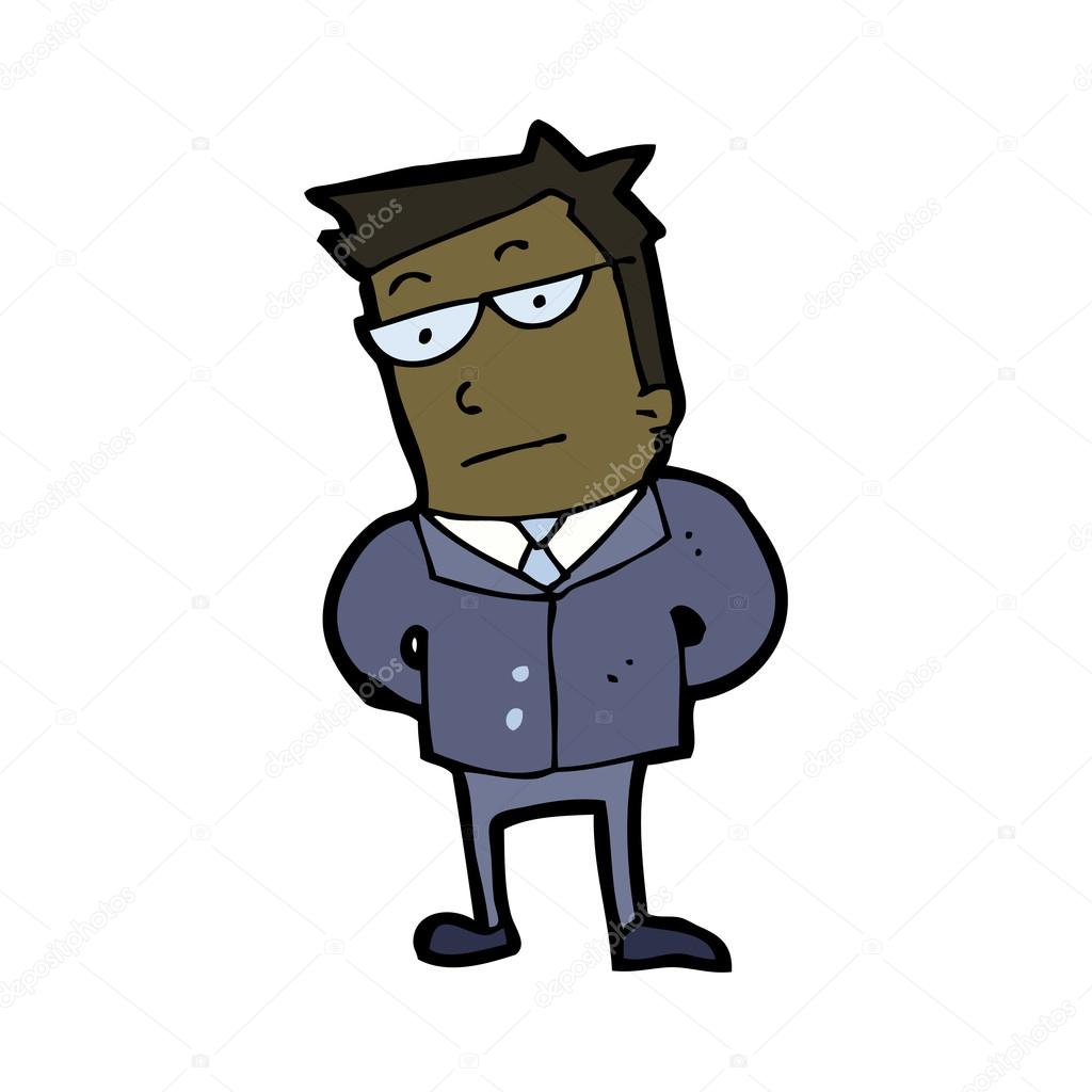 Cartoon serious business man — Stock Vector © lineartestpilot #13569458