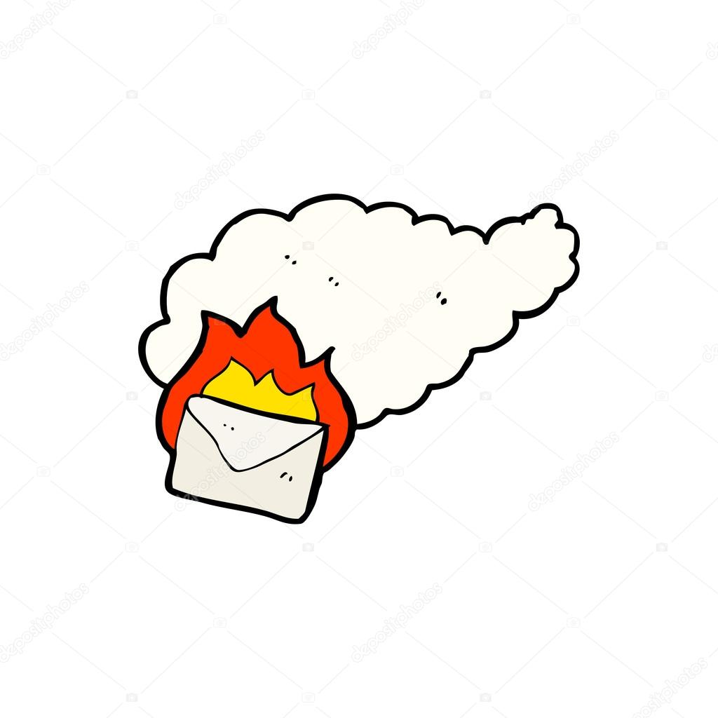 Cartoon burning envelope Stock Vector Image by ©lineartestpilot #13569658