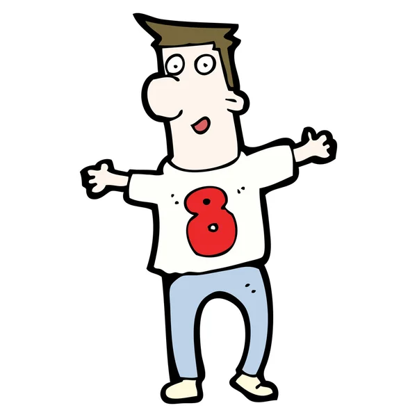 Cartoon man wearing numbered shirt — Stock Vector © lineartestpilot ...