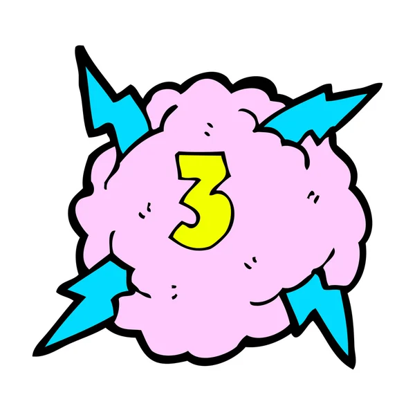 Cartoon lightning bolt storm cloud number 6 Stock Illustration by ...