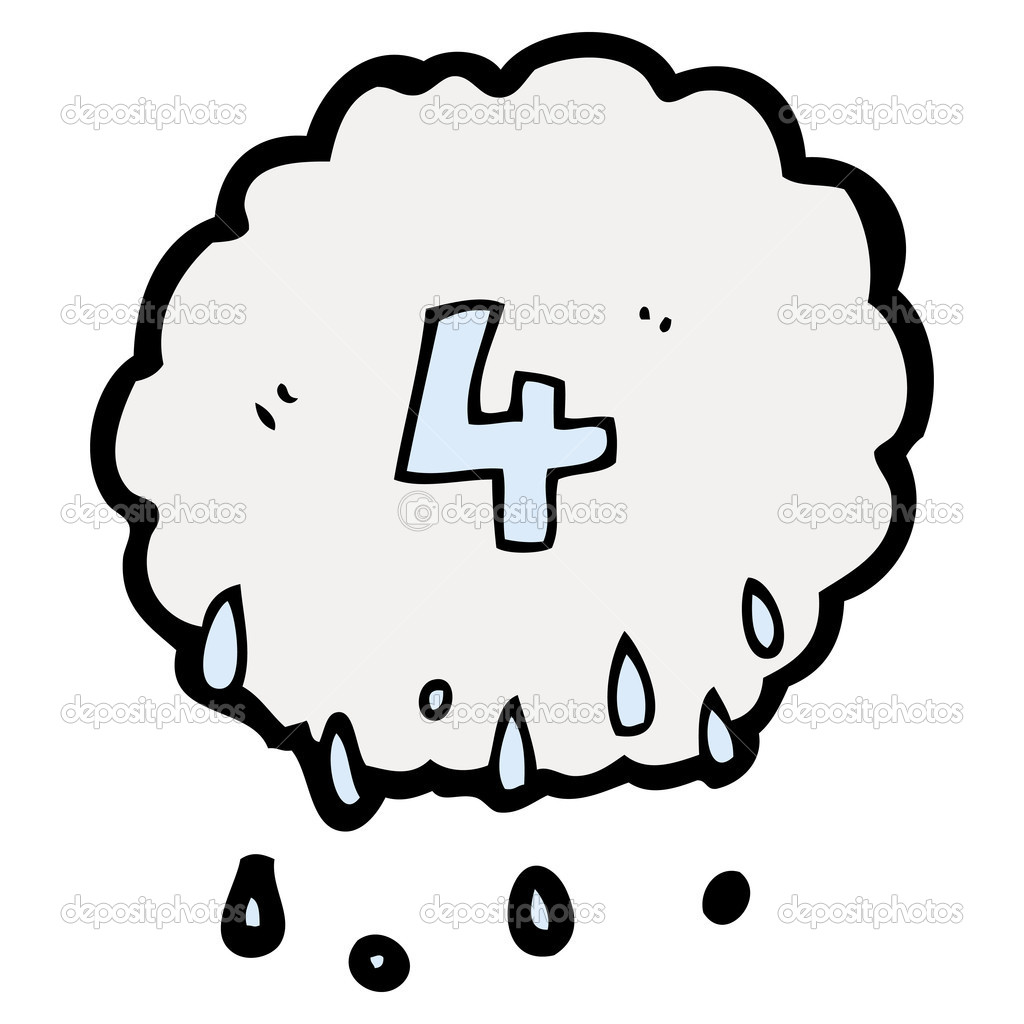 Cartoon number four in storm cloud Stock Vector by ©lineartestpilot ...