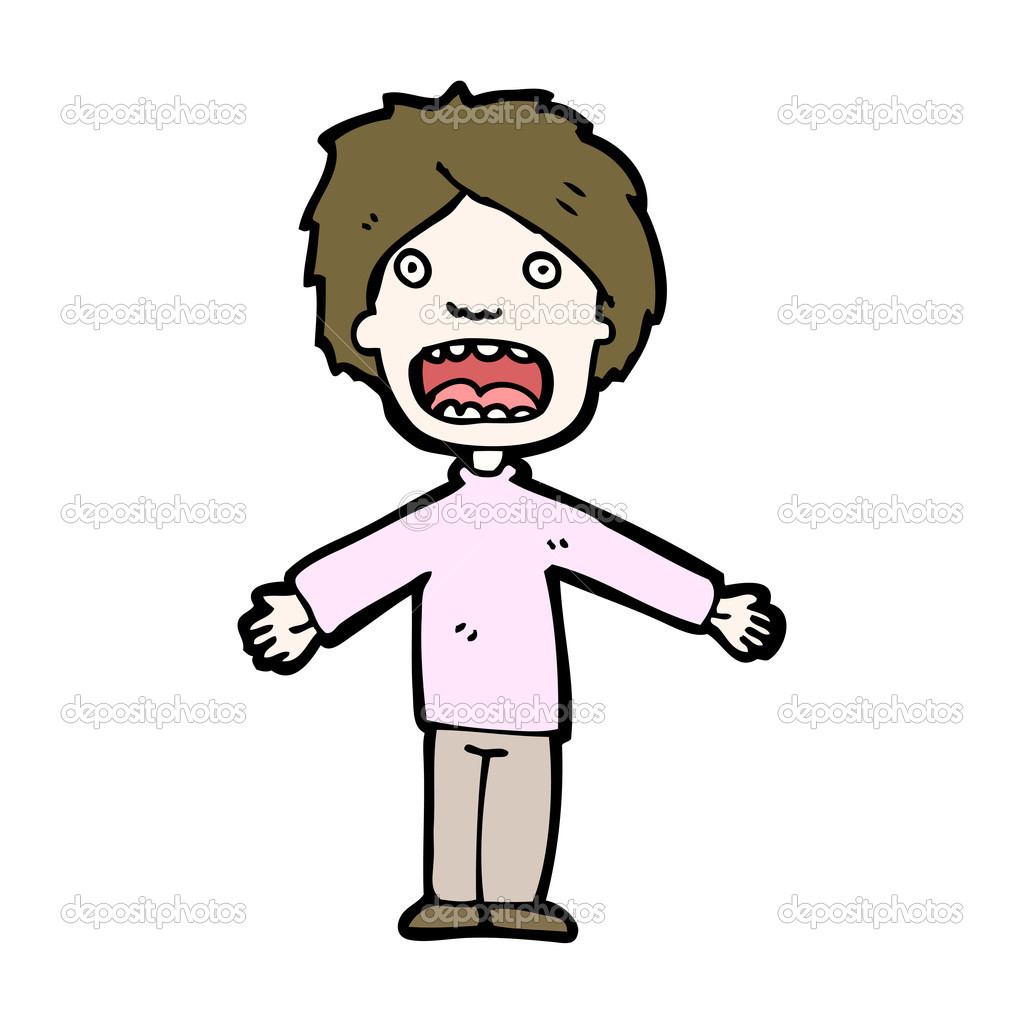 Excited man shouting cartoon Stock Vector Image by ©lineartestpilot ...