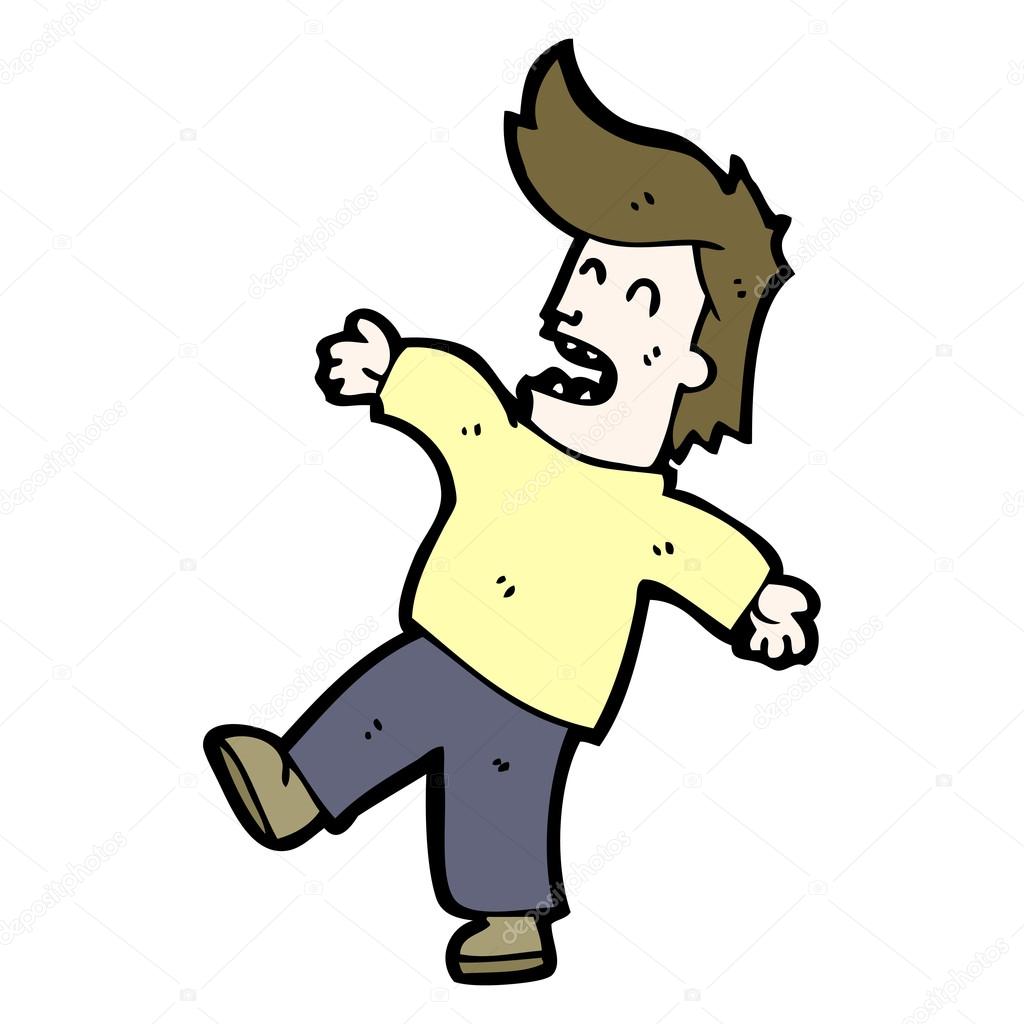 Cartoon man falling over — Stock Vector © lineartestpilot #13570949