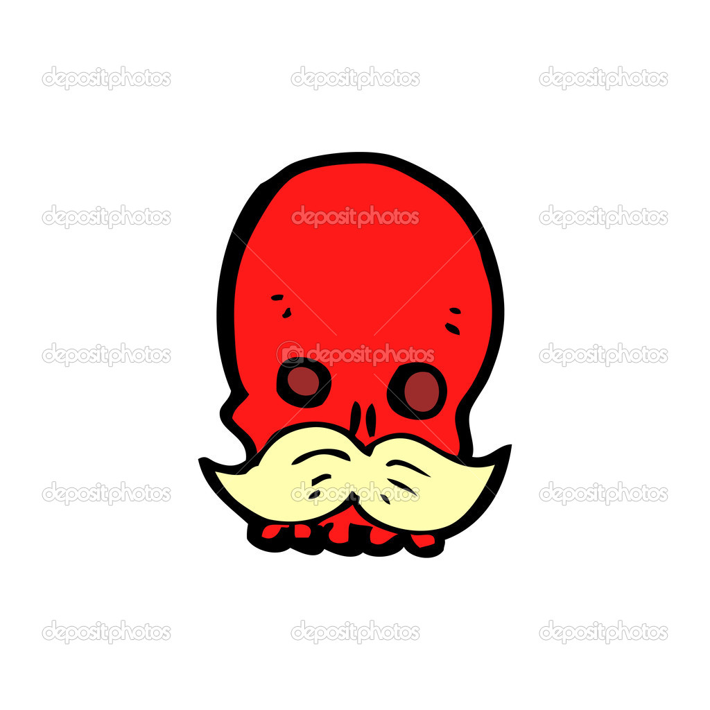 Cartoon spooky red skull Stock Illustration by ©lineartestpilot #13571281