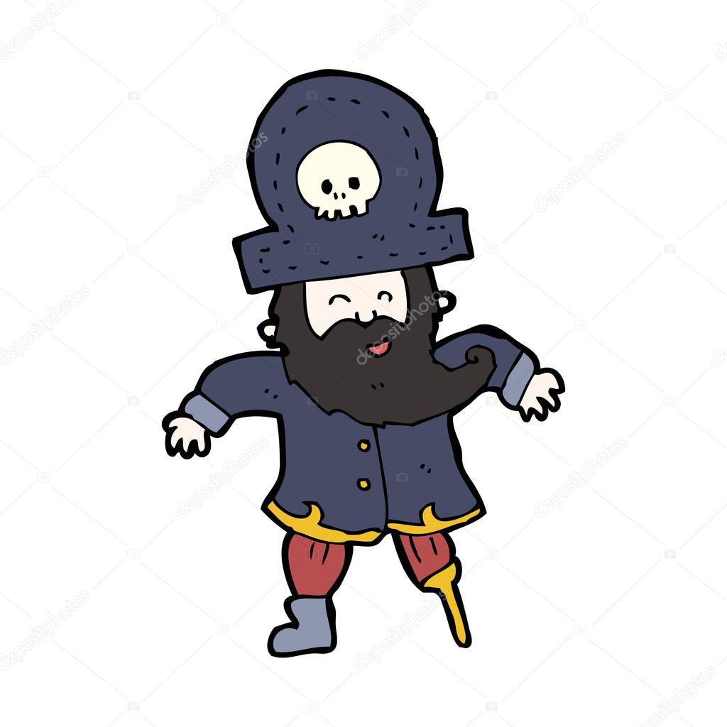 Dibujos animados de capitán de pirata pata de palo — Vector de stock ...
