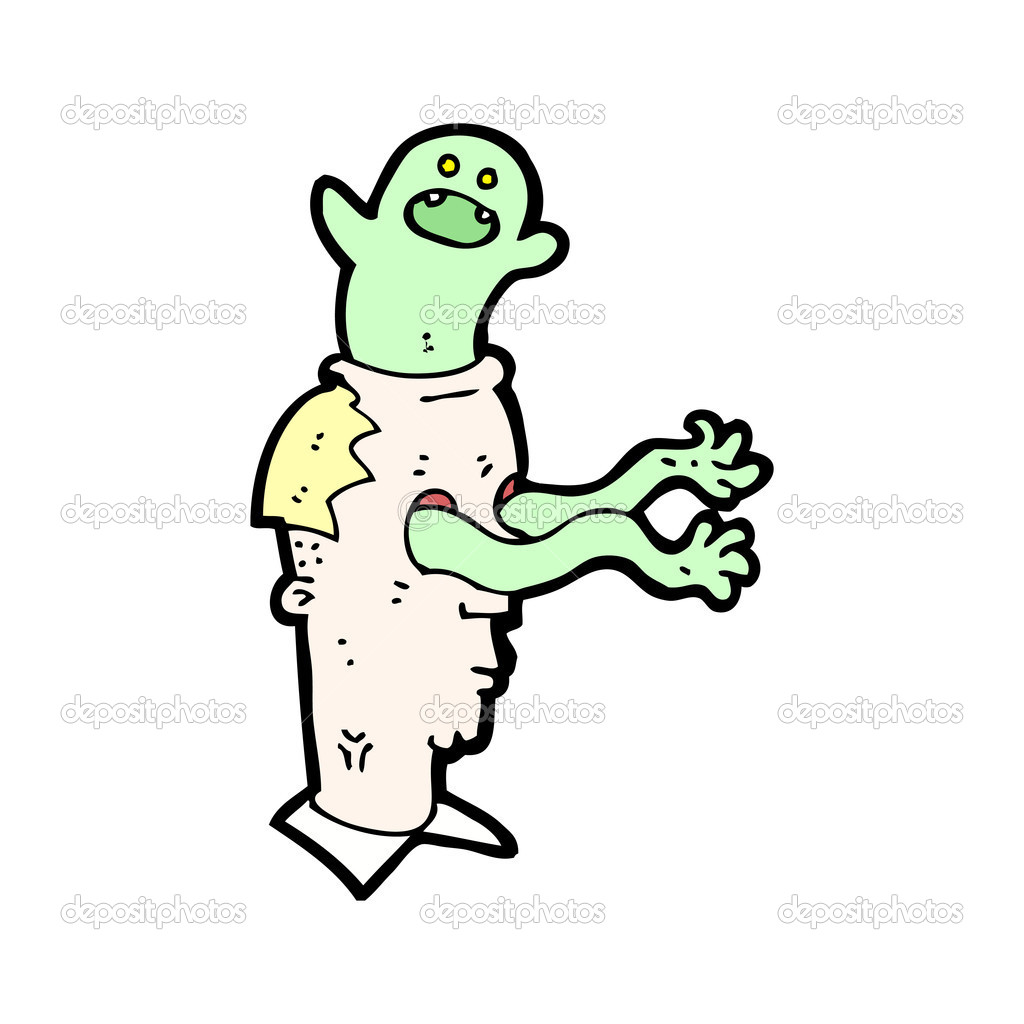 Cartoon man possessed by ghost Stock Vector by ©lineartestpilot 13571791