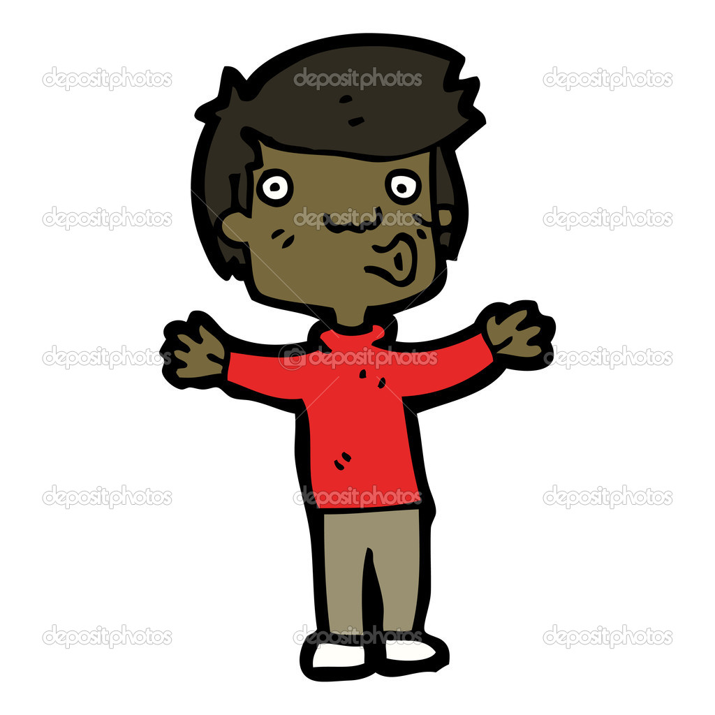 Kreskówka chłopiec mówi historia — Grafika wektorowa © lineartestpilot ...