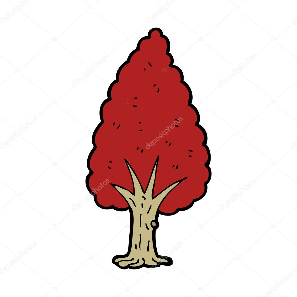 Red leaves tree cartoon Stock Vector Image by ©lineartestpilot #13572342