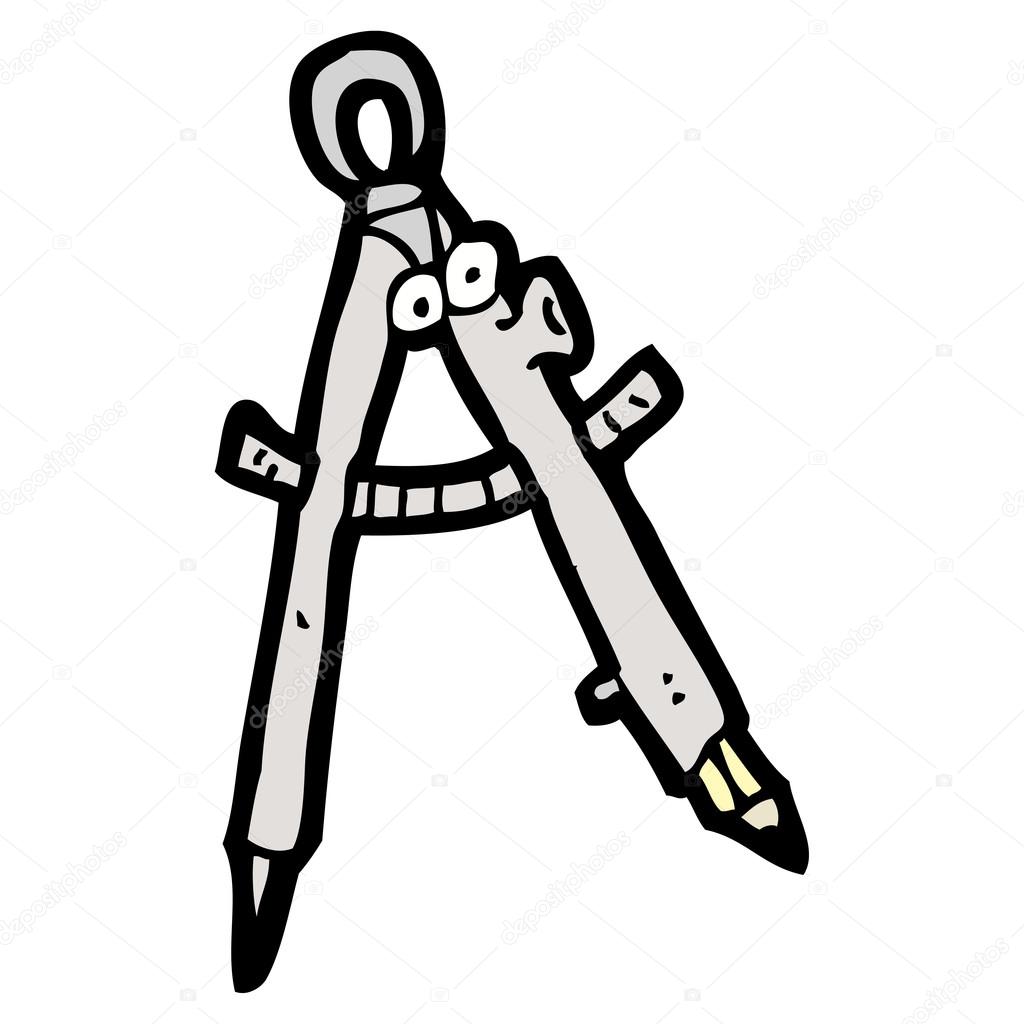 Compas de dessin animé maths — Image vectorielle lineartestpilot ...