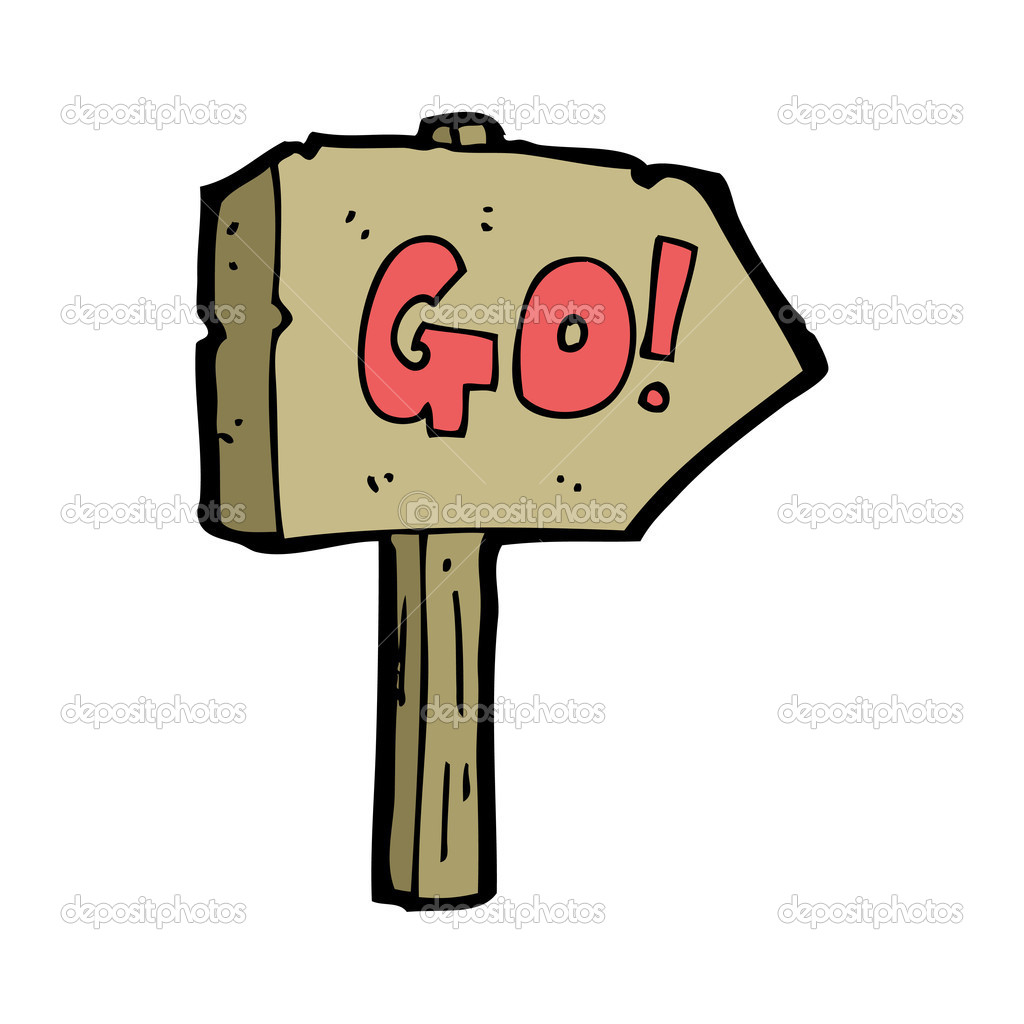 Ir signo de dibujos animados Vector de stock #13572552 de ©lineartestpilot