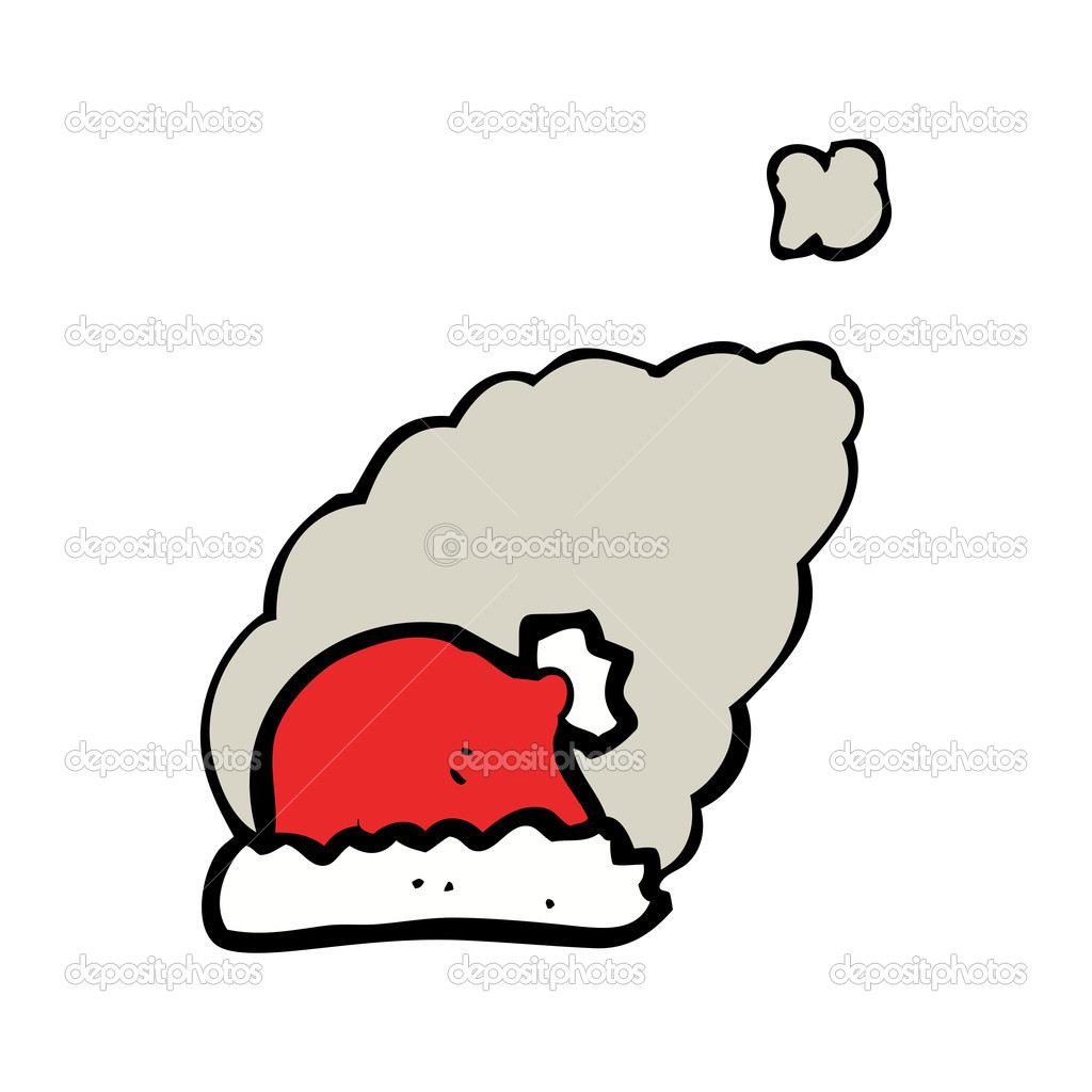 Cartoon smoking santa hat Stock Vector by ©lineartestpilot 13572807