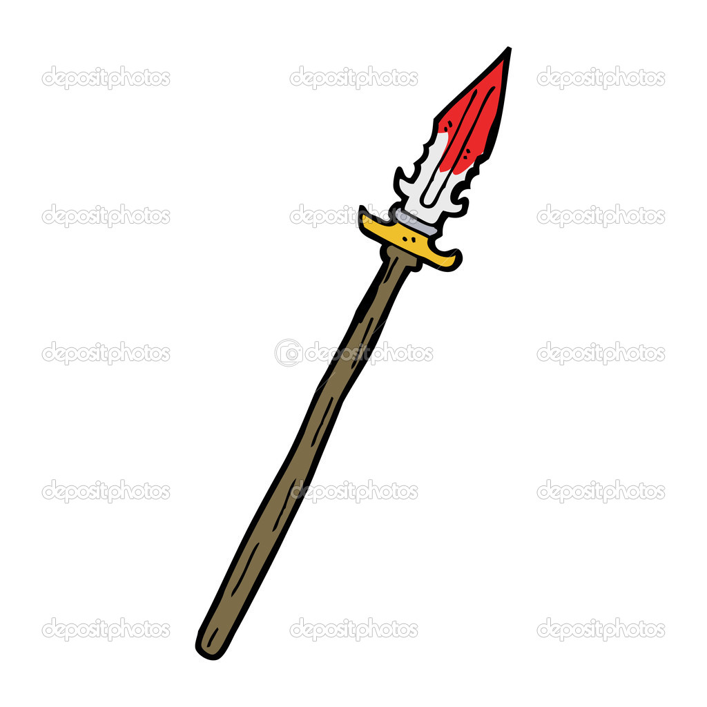 Cartoon bloody spear — Stock Vector © lineartestpilot #13573604