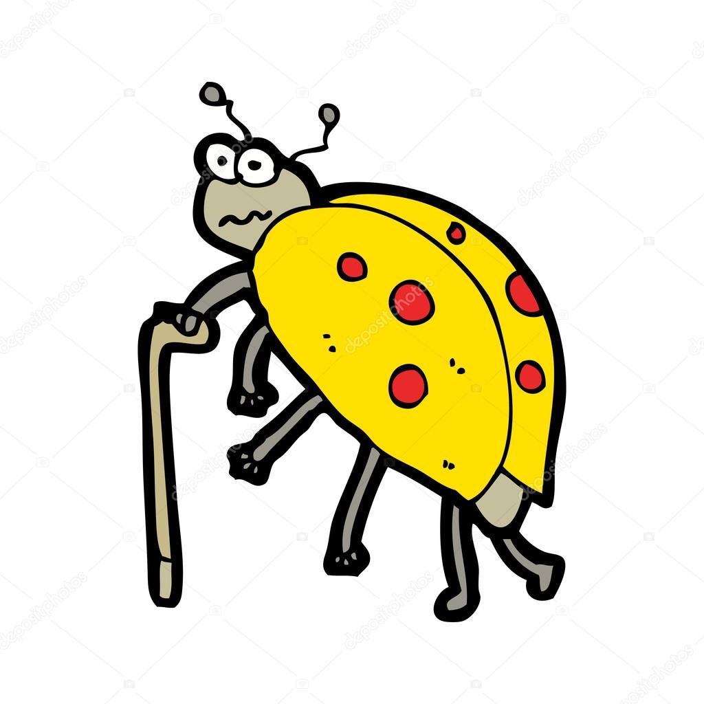Old ladybug with walking stick Stock Vector by ©lineartestpilot 13574121