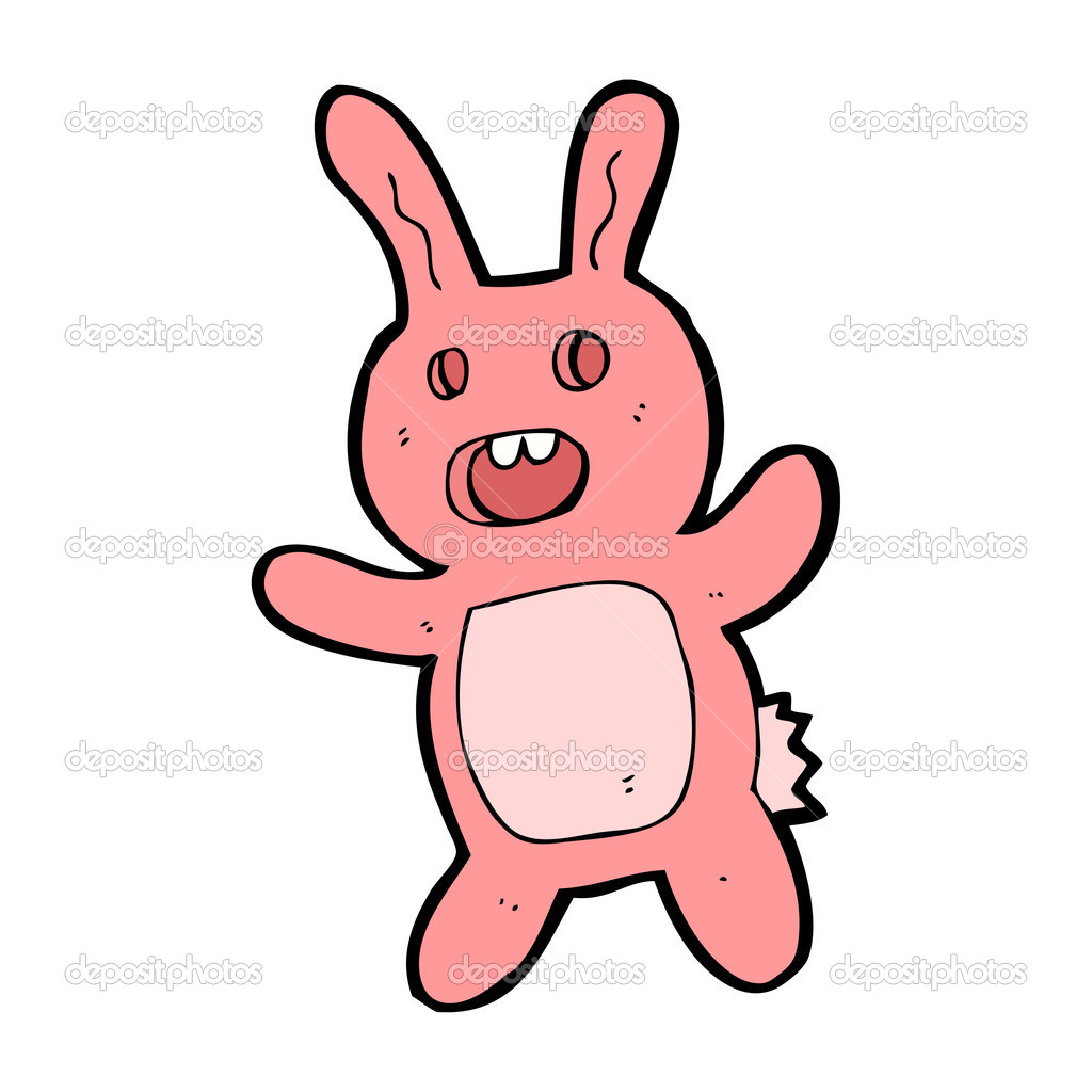 Scary cartoon bunny — Stock Vector © lineartestpilot #13574145