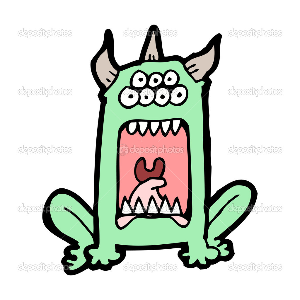 Cartoon Scary Monster — Stock Vector © Lineartestpilot 13574582