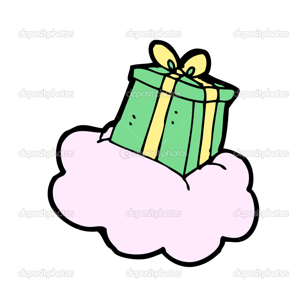 Cartoon present on cloud Stock Vector Image by ©lineartestpilot #13574898