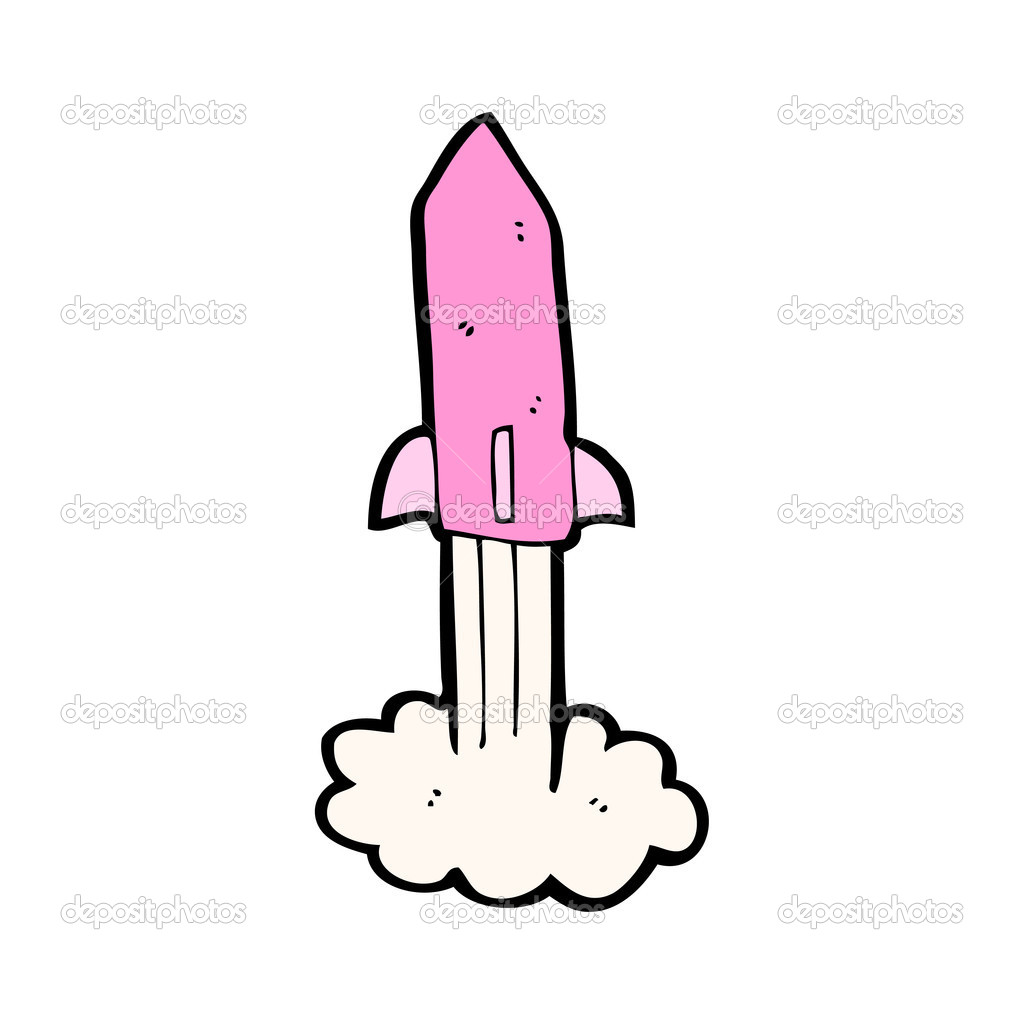 Pink rocket cartoon Stock Vector Image by ©lineartestpilot #13575228