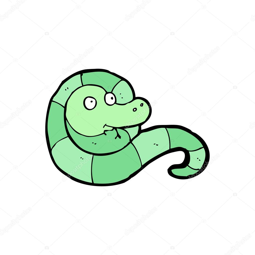 Cartoon coiled snake — Stock Vector © lineartestpilot #13575519