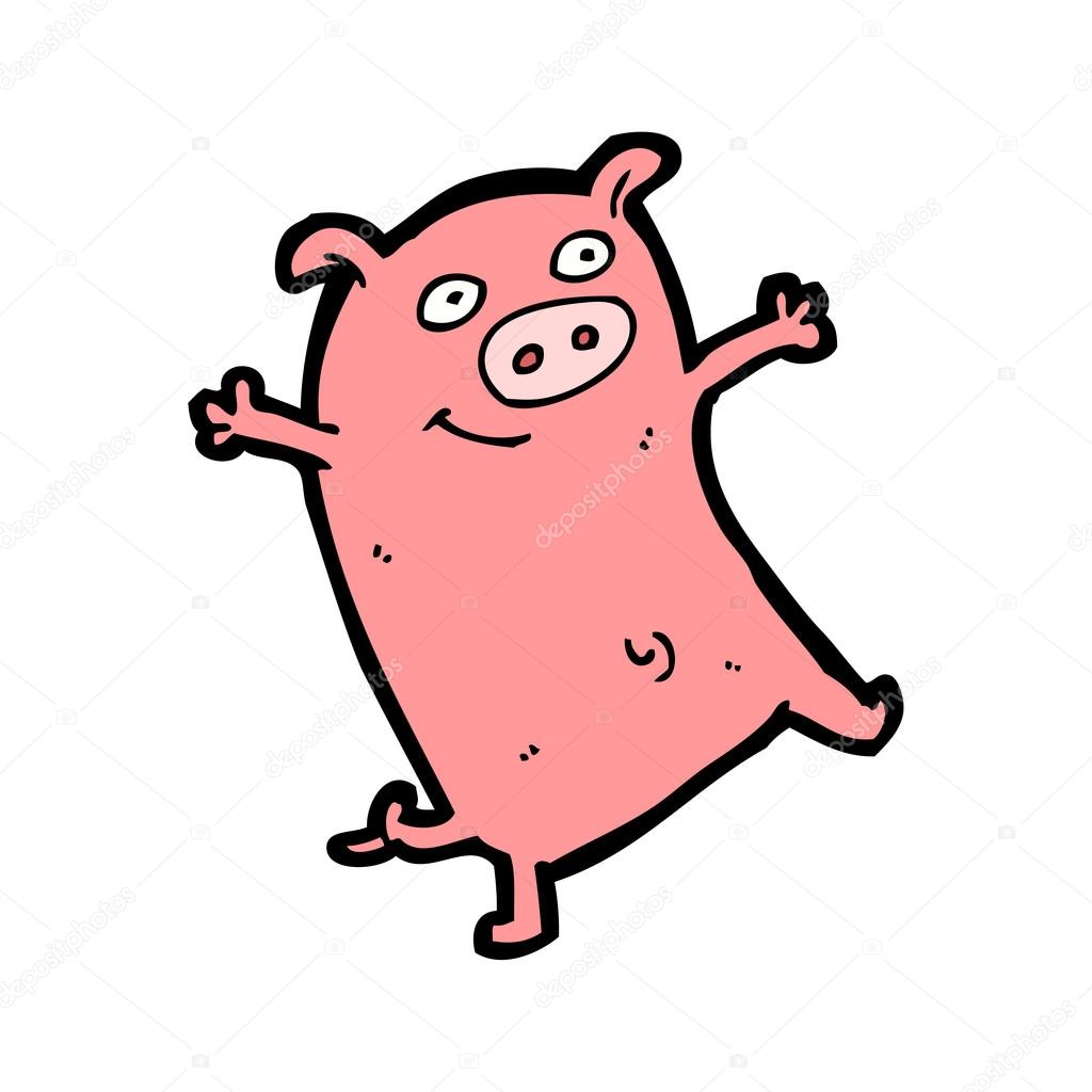 Happy cartoon dancing pig Stock Vector Image by ©lineartestpilot #13575850