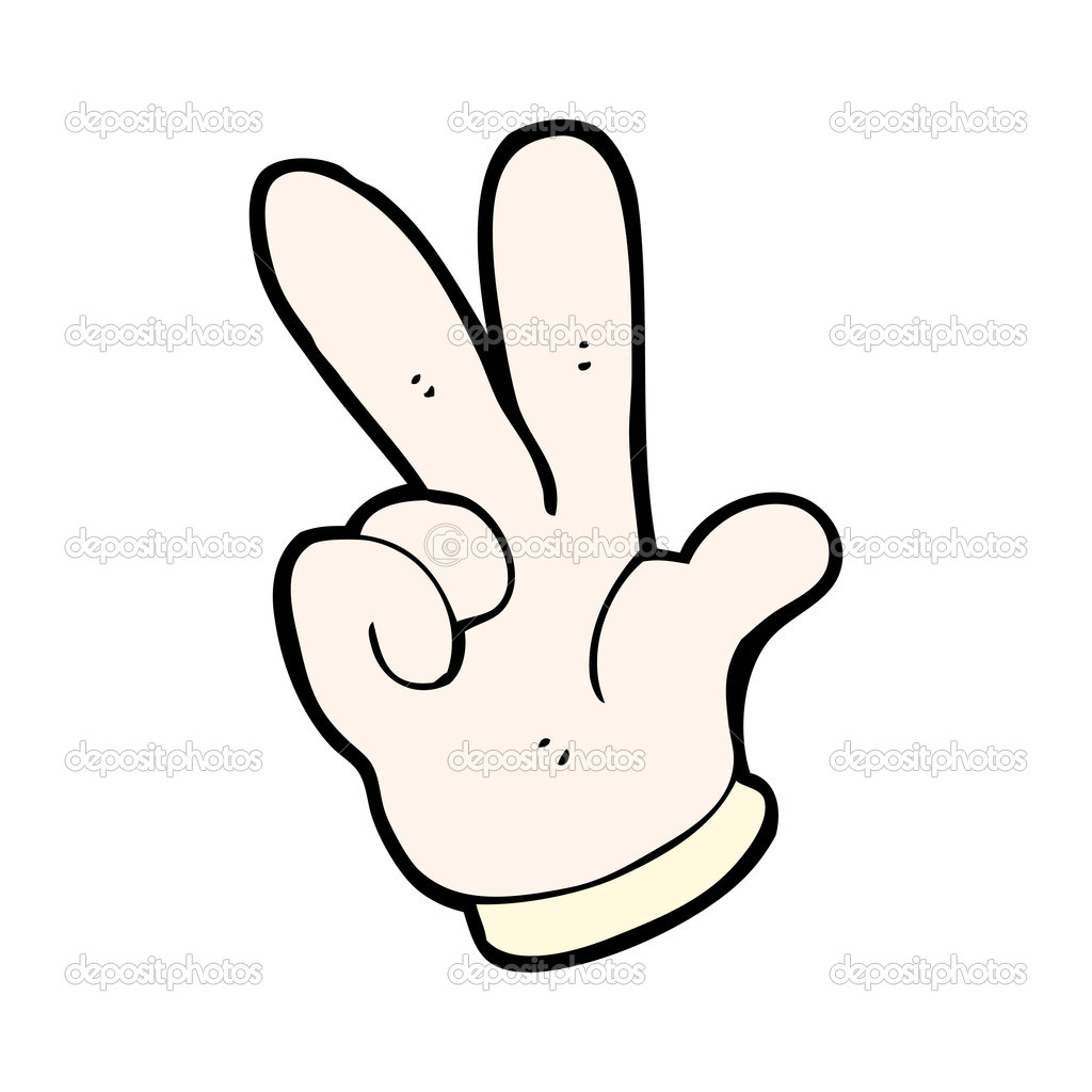 Cartoon two fingers sign Stock Vector Image by ©lineartestpilot #13576112
