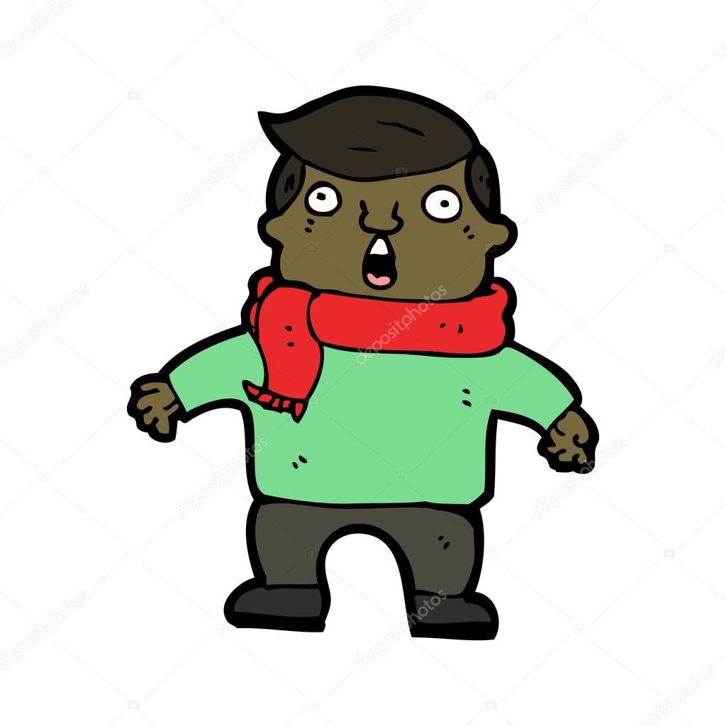 Boy in scarf cartoon Stock Vector Image by ©lineartestpilot #13576334