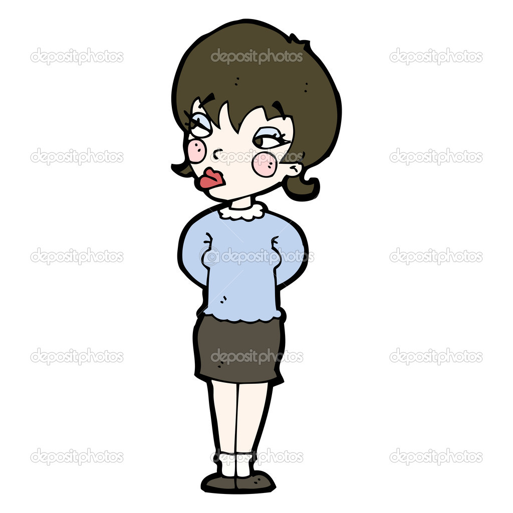 Cartoon woman looking unimpressed Stock Vector by ©lineartestpilot 13576422