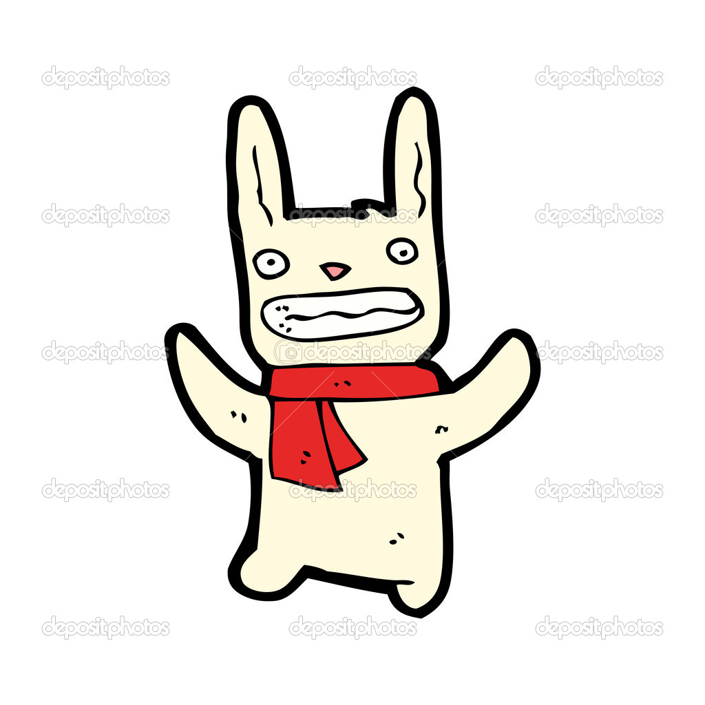Rabbit in scarf cartoon Stock Vector Image by ©lineartestpilot #13576606