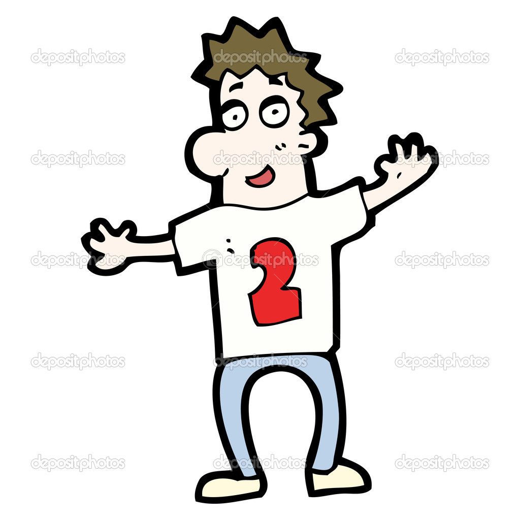 Cartoon man wearing numbered shirt — Stock Vector © lineartestpilot ...